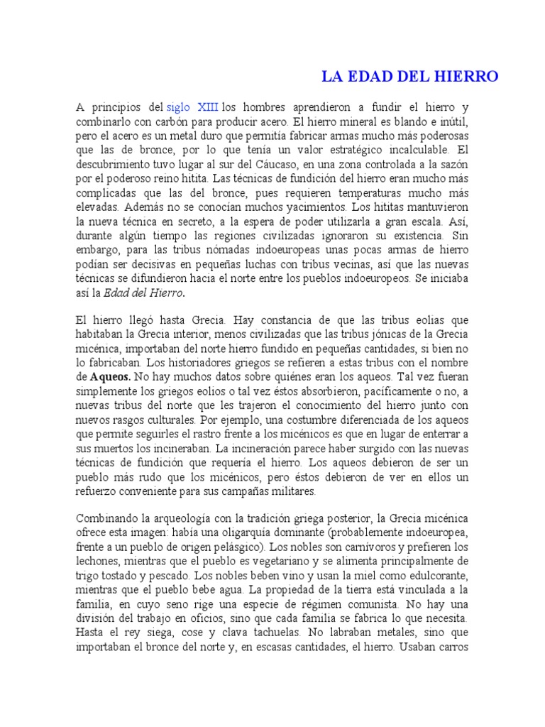La Edad Del Hierro | PDF | Asiria | Antigua Grecia