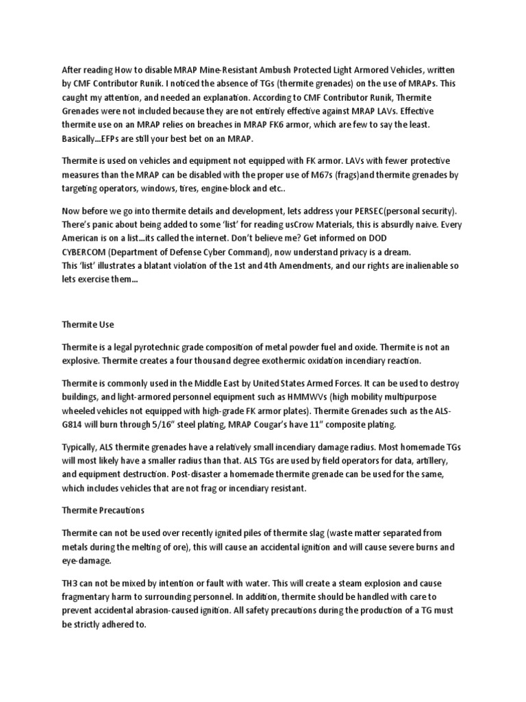 Thermite | PDF | Physical Sciences | Chemical Elements
