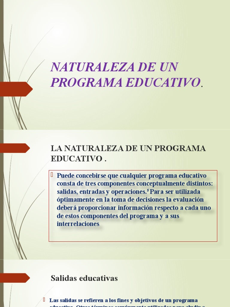 Naturaleza de Un Programa Educativo | PDF | Evaluación | Toma de decisiones
