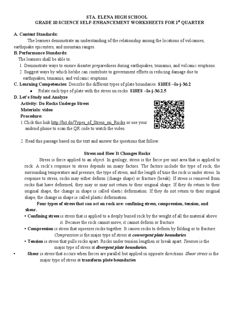 Stress Along The Plate Boundaries | PDF | Stress (Mechanics) | Earthquakes