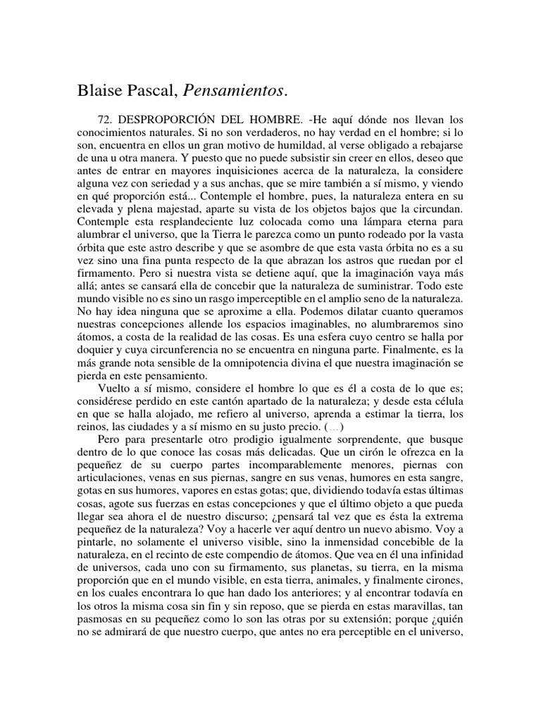Texto 1. Pascal | PDF | Alma | Naturaleza