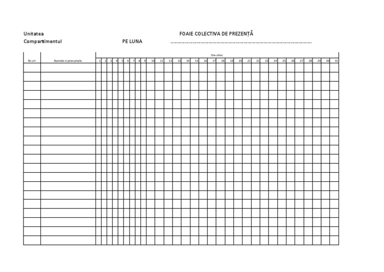 Foaie de Prezenta | PDF