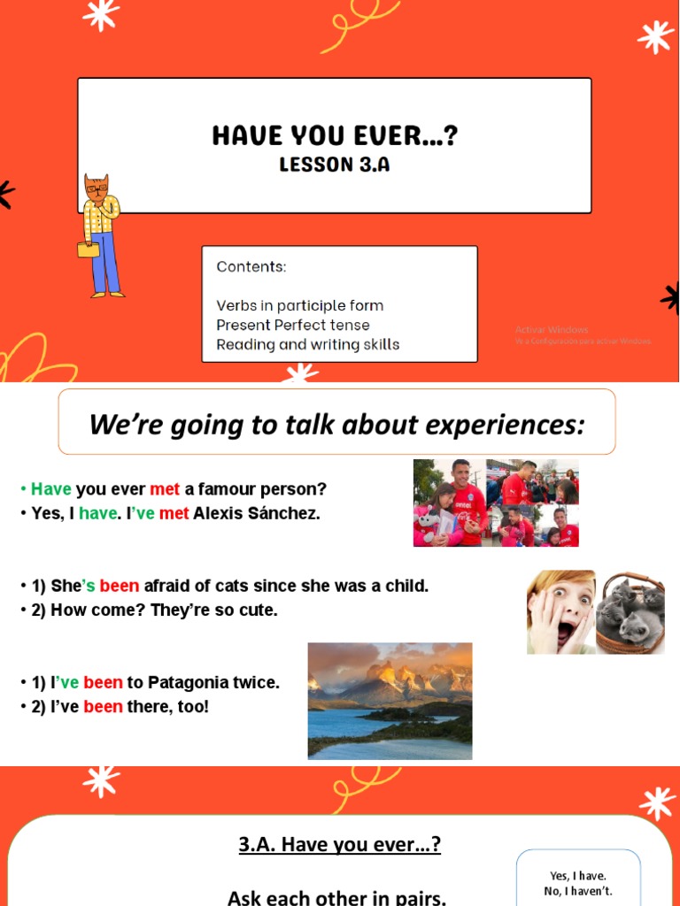 Lesson 8 - Unit 3 - Have You Ever... | PDF | Verb | Linguistics