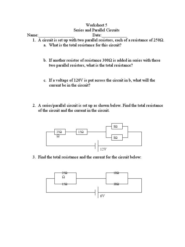 Calculating Total Resistance And Current In Series And Parallel