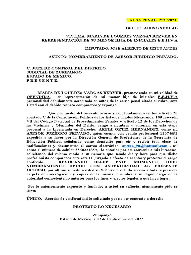 Nombramiento Defensor Jaime Villegas | PDF | Derecho penal | México