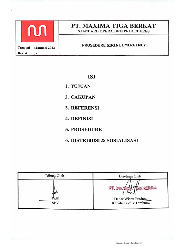 SOP Sirine Emergency | PDF