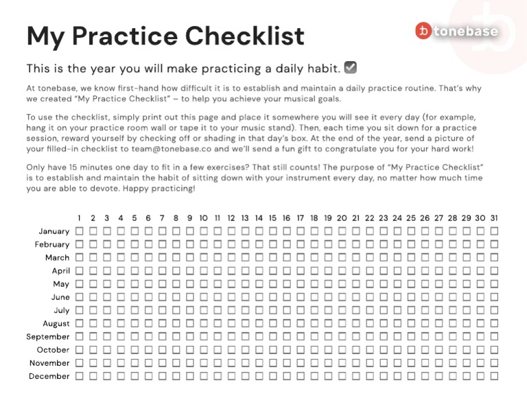 Piano Practice Checklist | PDF