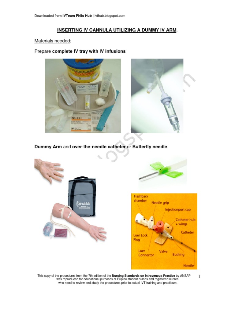 IV Cannulation Procedure for Nurses | PDF | Intravenous Therapy ...