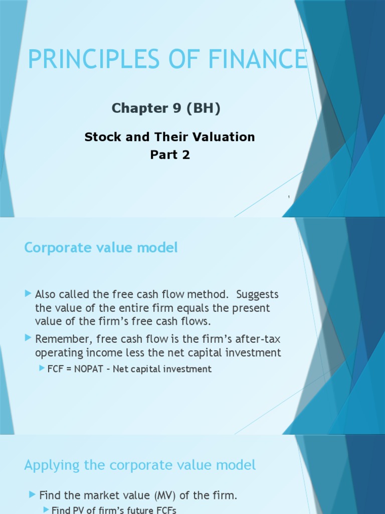 Corporate Value Model Insights | PDF | Cost Of Capital | Stocks