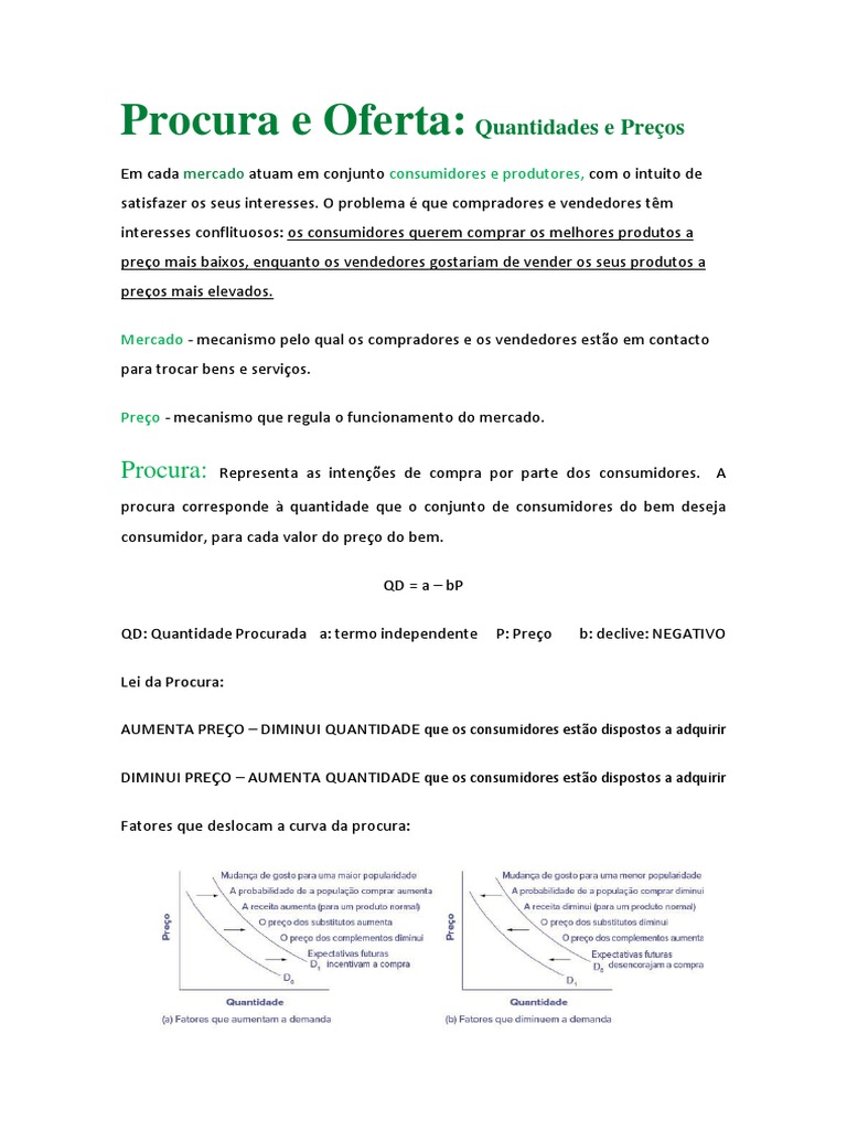 Procura e Oferta | PDF | Oferta e procura | Mercado (economia)