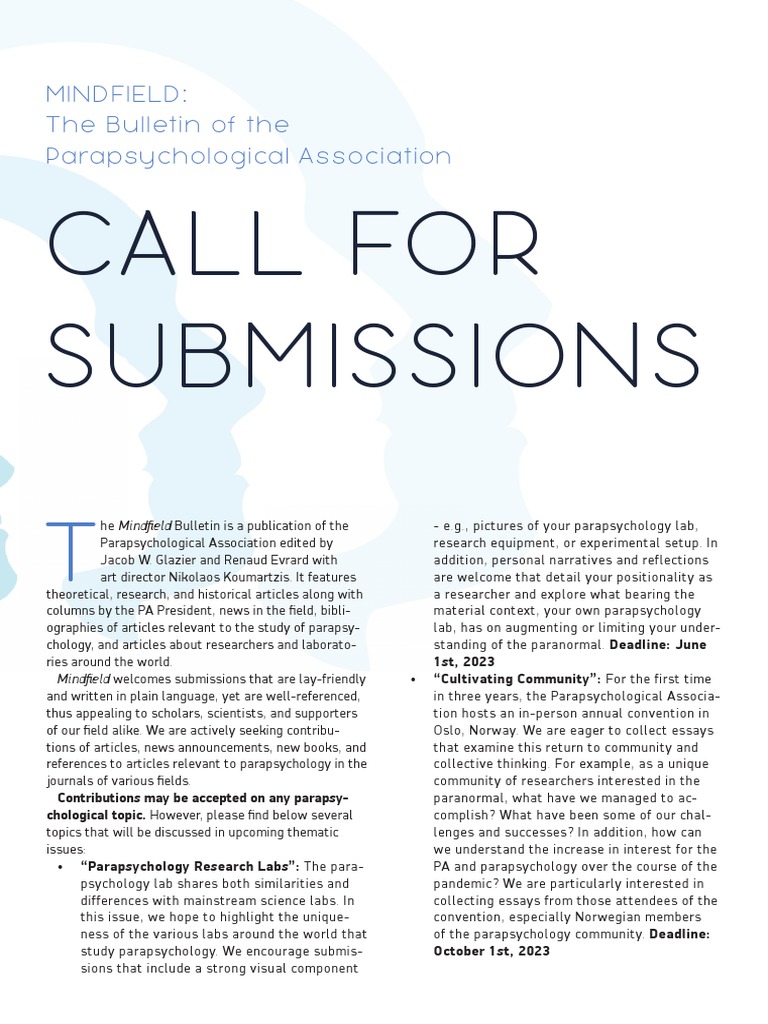 2023 Mindfield Call For Submissions | PDF