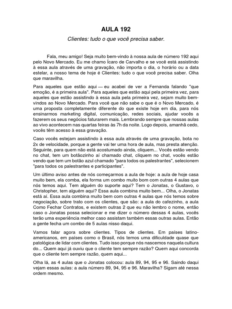 Clientes: O que você precisa saber | PDF | Marketing | Dinheiro