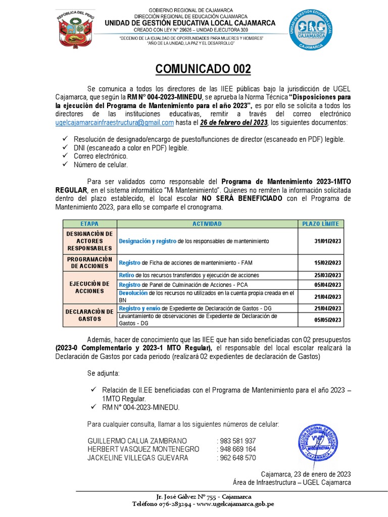 Comunicado 002 | PDF | Tecnología