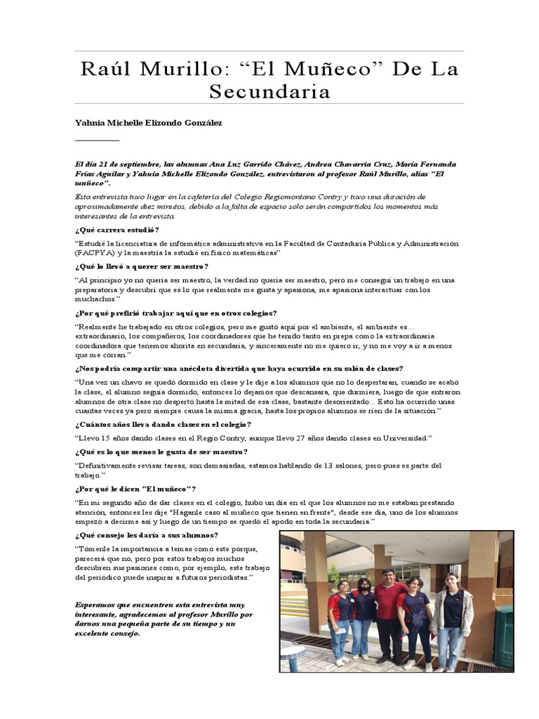 Raúl Murillo, El Muñeco | PDF