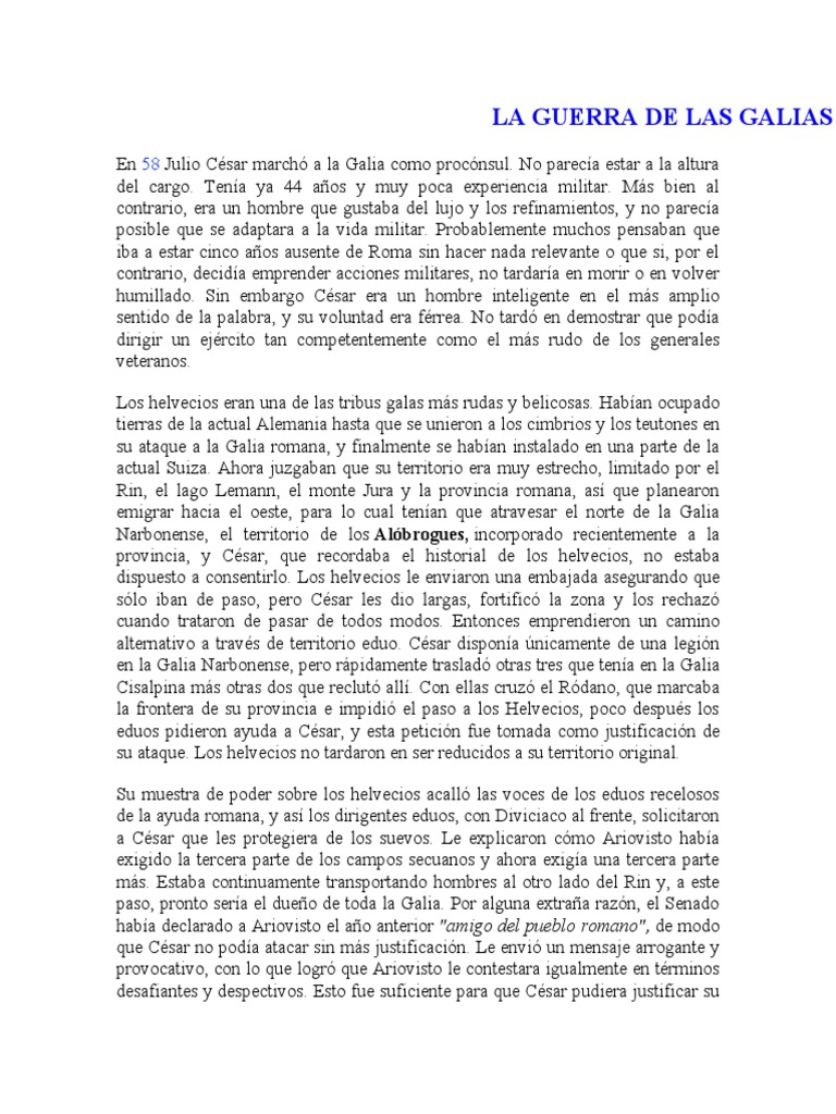 La Guerra de Las Galias | PDF | Julio César | Pompeyo
