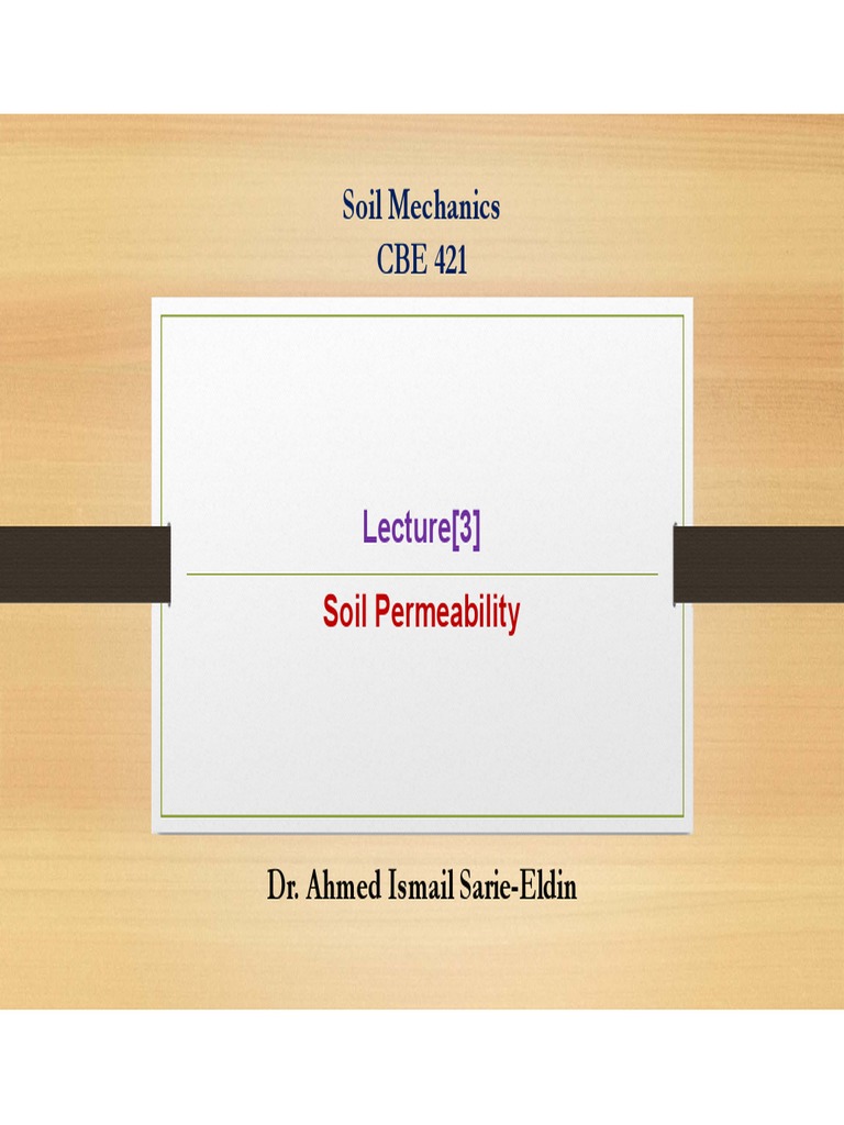 Ch 3 Soil Permeability Pdf Soil Mechanics Permeability Earth