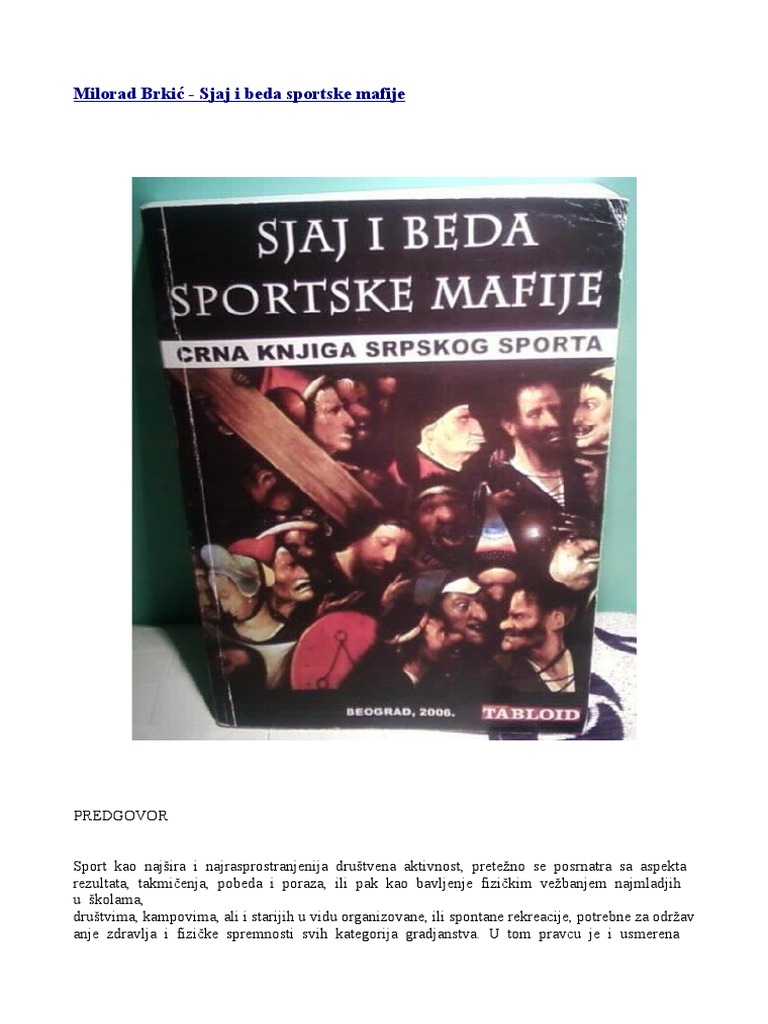 Milorad Brkic - Sjaj I Beda Sportske Mafije | PDF