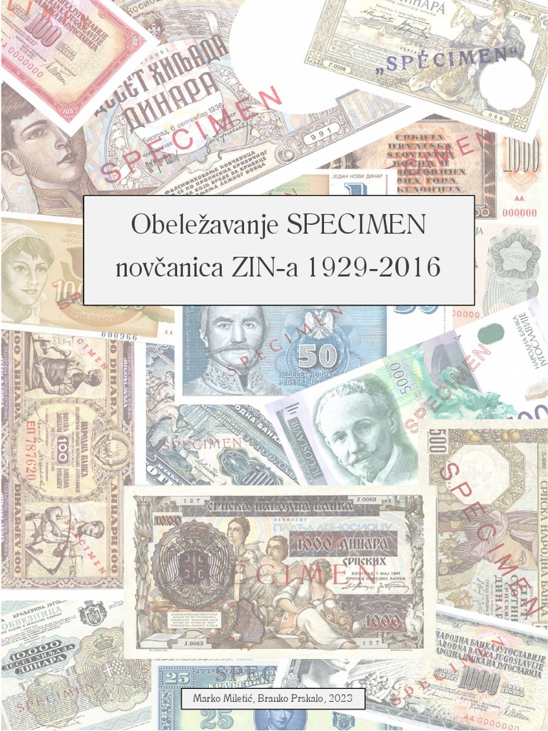 Obelezavanje SPECIMEN Novcanica ZIN-A 1929-2016 | PDF Obelezavanje SPECIMEN Novcanica ZIN-A 1929-2016 | PDF