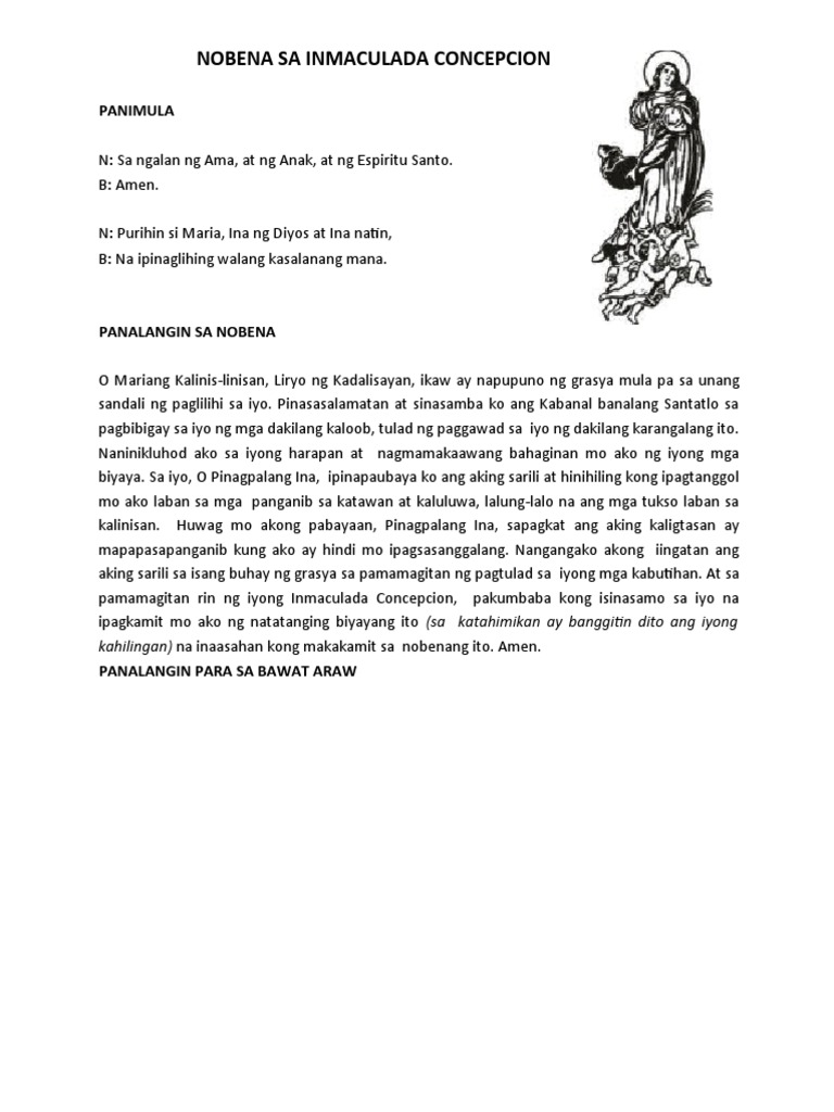 Nobena Sa Immaculada Concepcion | PDF