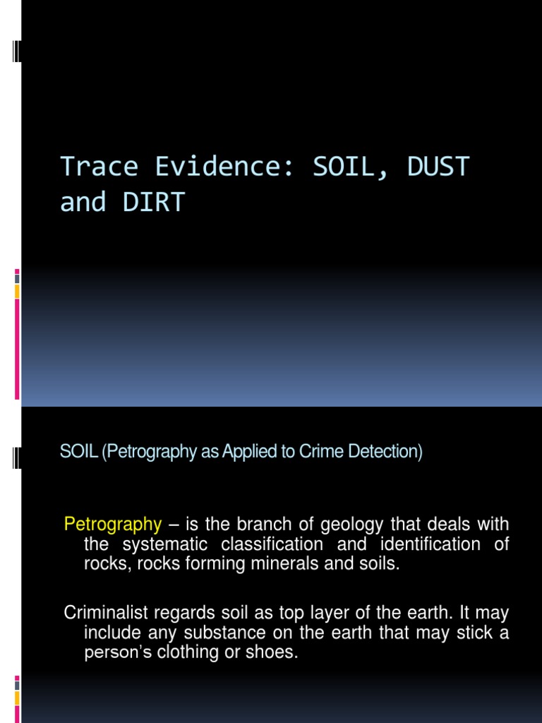 Forensic Soil and Dust Analysis | PDF | Soil | Rock (Geology)