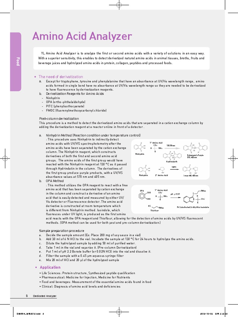 Dedicated - Analyzer Amino Acid | PDF | Amino Acid | Ultraviolet