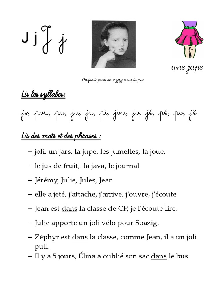 Lecture et syllabes avec "j" | PDF | Arts du langage et discipline ...