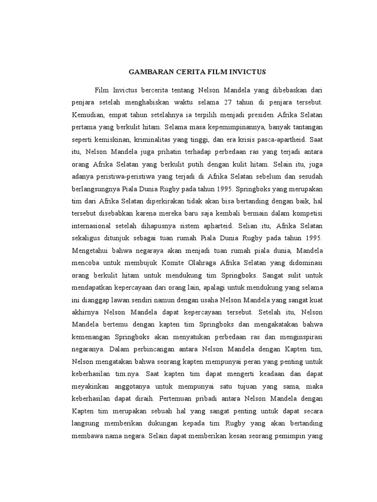 Analisis Mental Model Dalam Film Invictus-1 | PDF