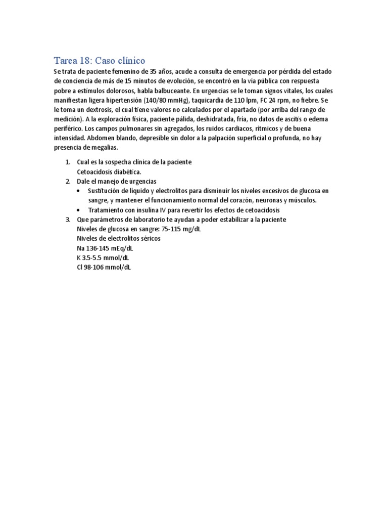 Tarea 18 Caso Clínico | PDF