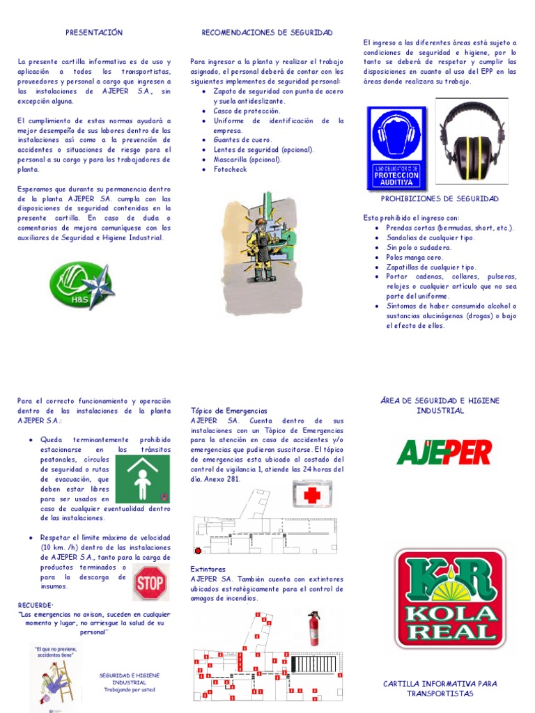Cartilla de Seguridad Transportistas AJEPER - Rev | PDF