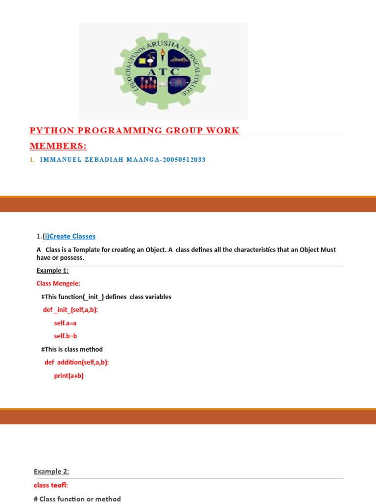 Python Presentation | Download Free PDF | Class (Computer Programming ... Python Presentation | Download Free PDF | Class (Computer Programming ...