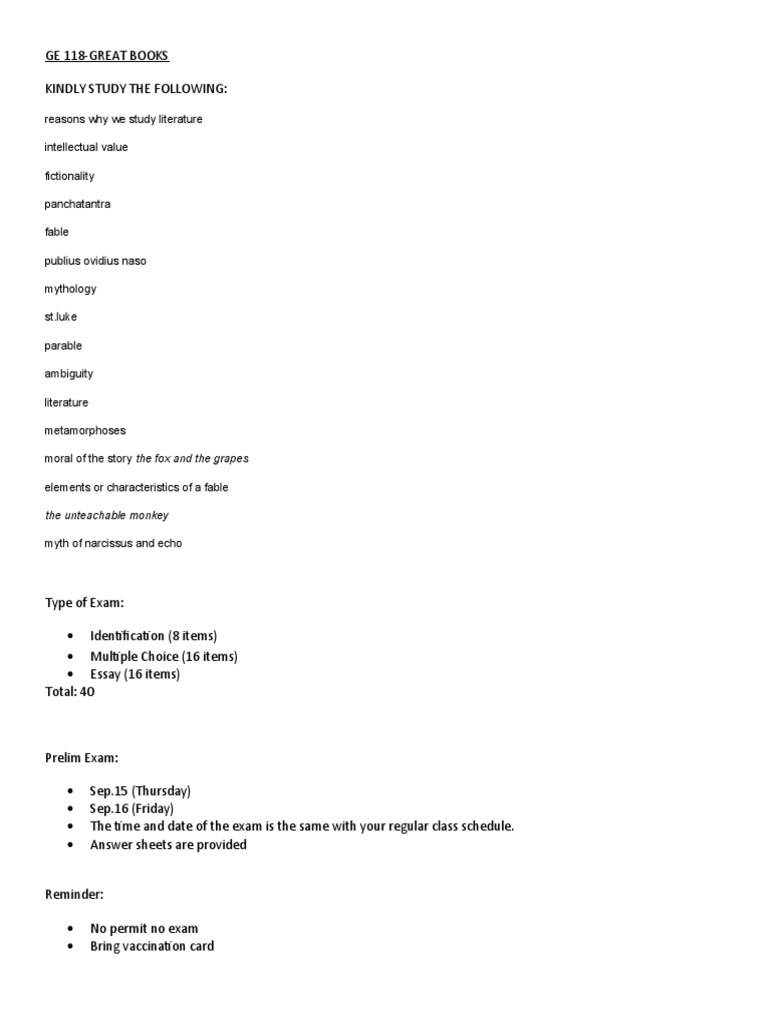 Ge 118 Prelim Pointers | PDF