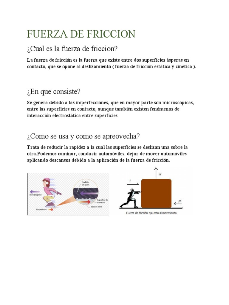 Concepto y función de la fricción | PDF