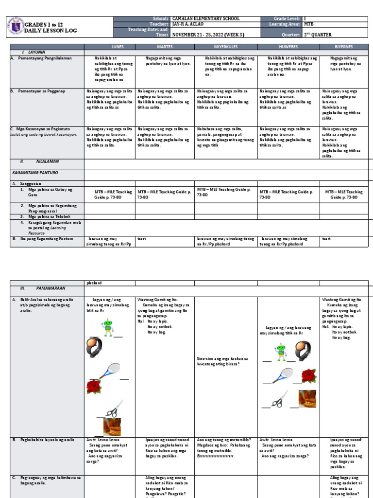 DLL - MTB 1 - Q2 - W3 | PDF