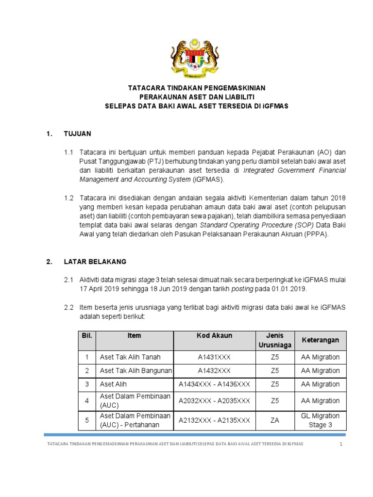 Tatacara Tindakan Selepas Migrasi Data Aset FINAL | PDF