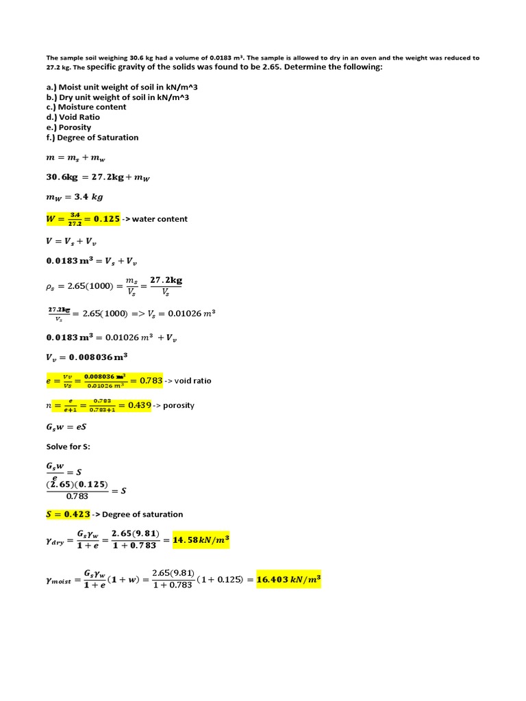 The Sample Soil Weighing 30 | PDF