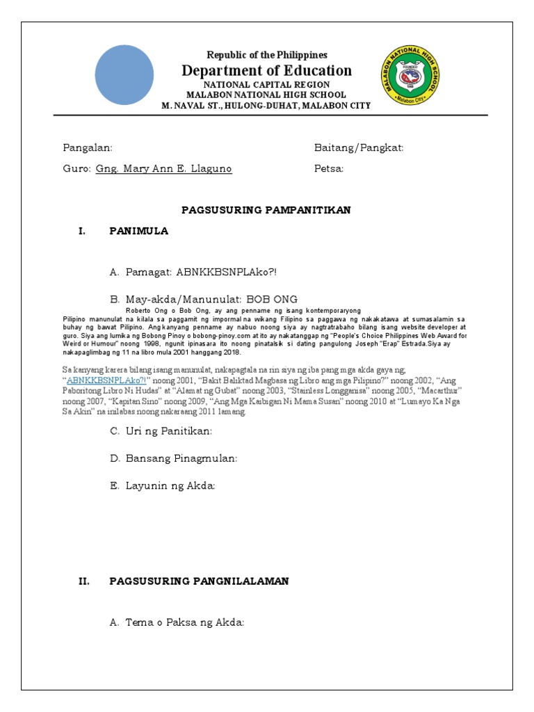 Suring Basa Template | PDF