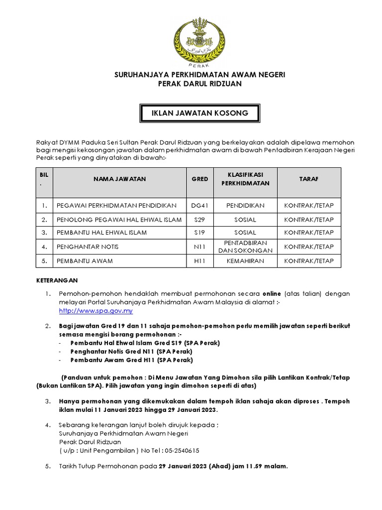Iklan-Spa9 - Suk - Perak 2023 | PDF
