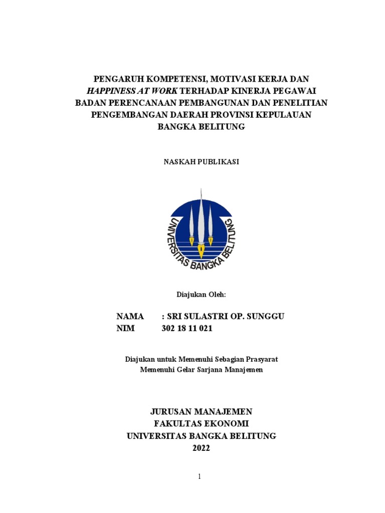 Naskah Publikasi Sri Sulastri | PDF
