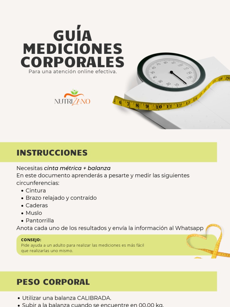 Guía de Mediciones Corporales | PDF | Codo | Hombro