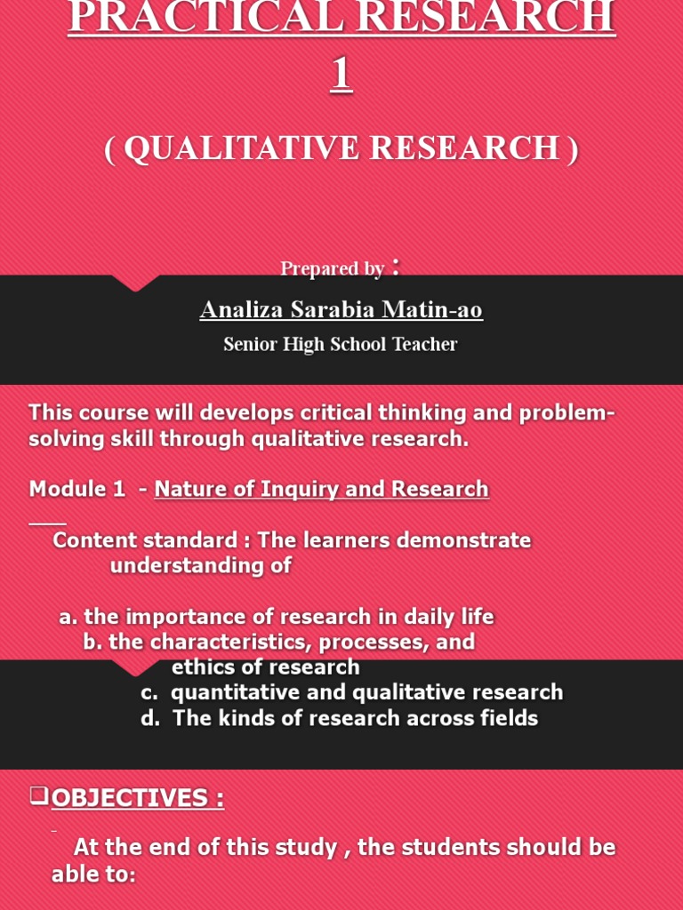 Lesson 1&2-Importance or Research Lesson 1 | PDF | Knowledge ...