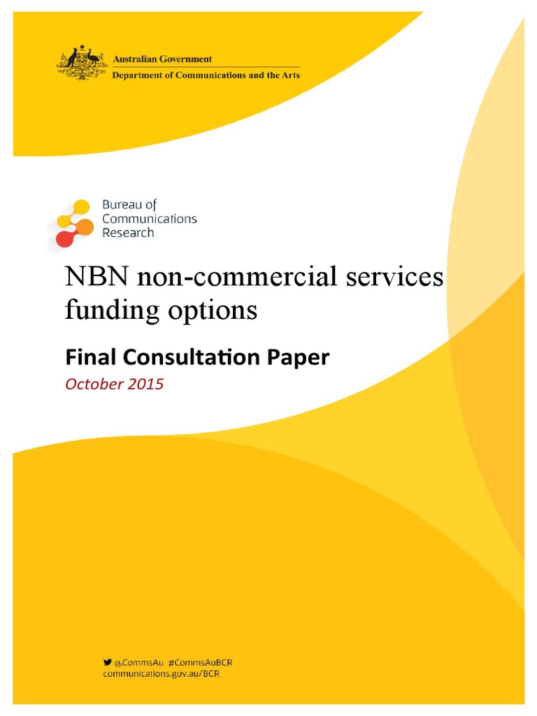 NBN Non-Commercial Services - Final Consultation Paper | PDF | Fiber To ...