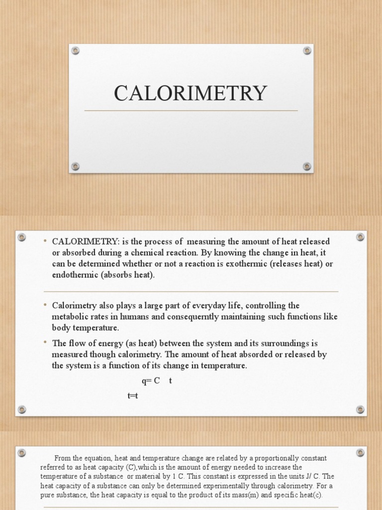 CALORIMETRY | PDF | Heat | Calorimetry