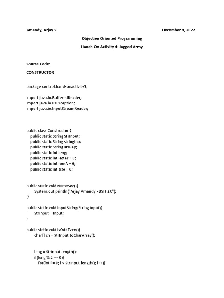 Hands On Pdf Constructor Object Oriented Programming Programming