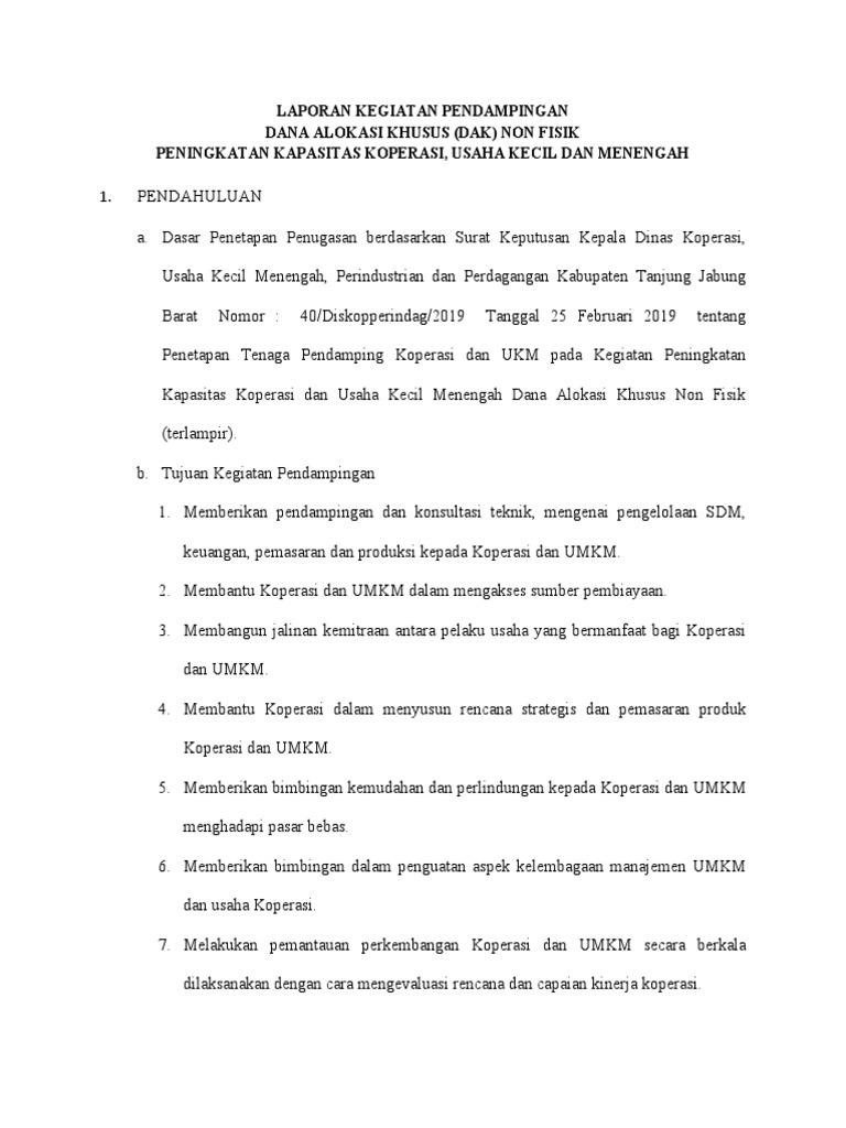 Laporan Kegiatan Pendampingan | PDF