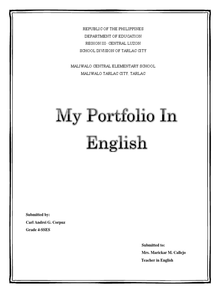 Grade 4 Portfolio Carl Andrei Garcia Corpuz | PDF