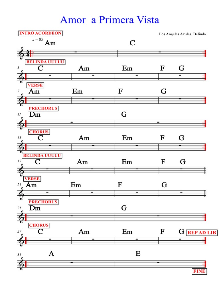 Amor A Primera Vista Partitura Completa Pdf
