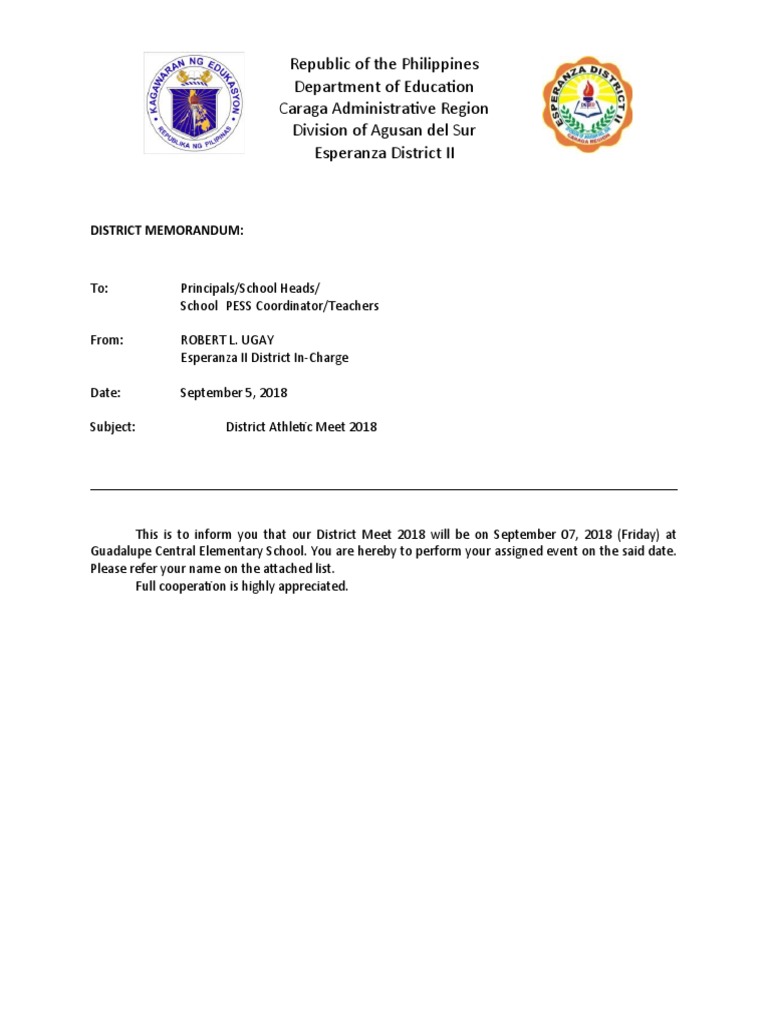District MEMO | PDF