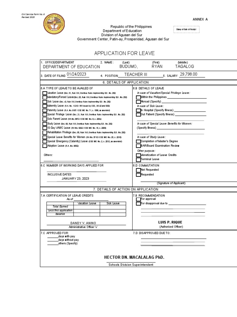 Leave Application Guidelines in Tagalog | PDF | Parental Leave ...