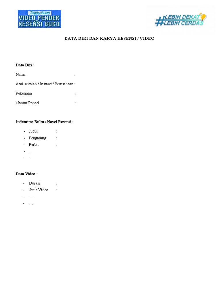 Data Diri dan Resensi Buku | PDF