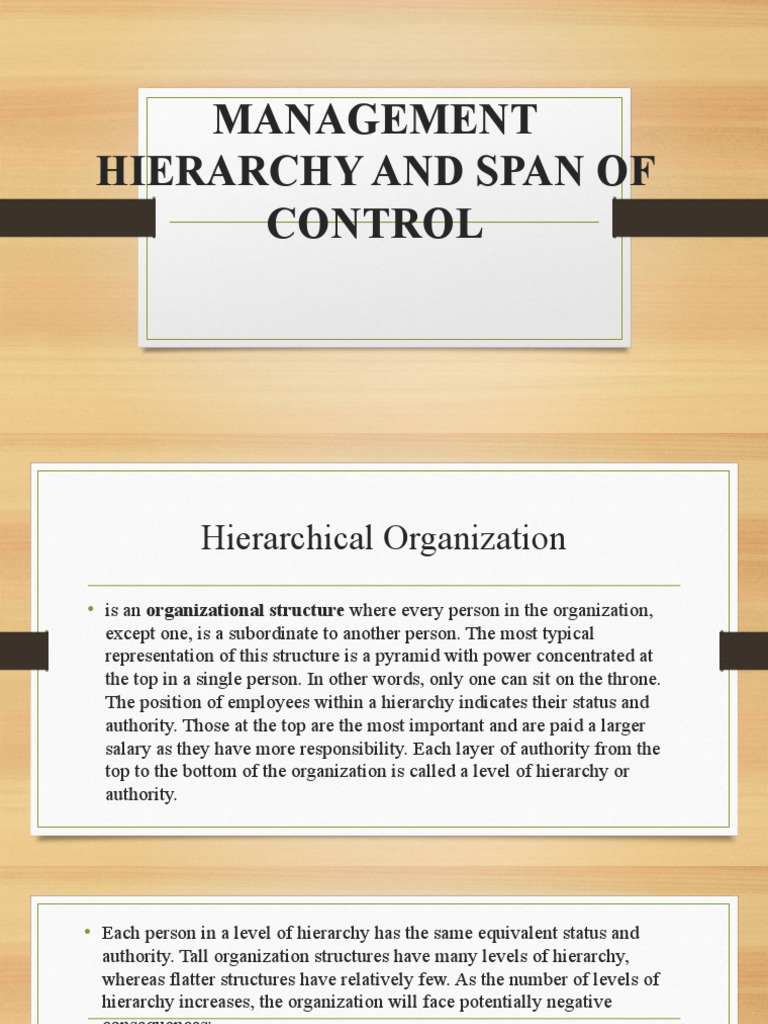 Management Hierarchy and Control Span | PDF | Leadership | Motivation